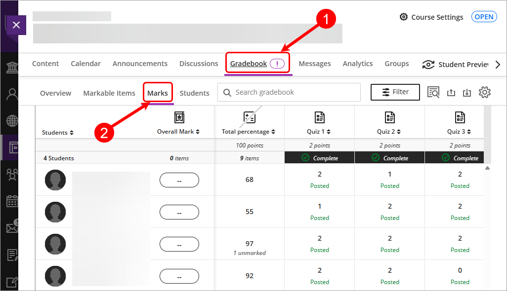 Overall Mark (Ultra) - eLearning - University of Queensland